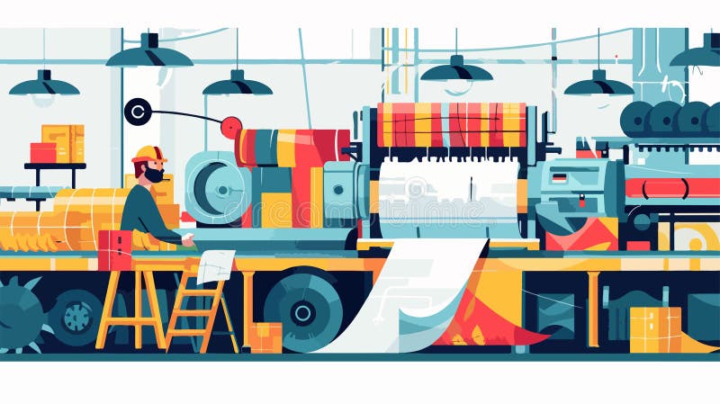 Abstract Textile Manufacturing Vector Concept Stock Vector ...