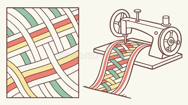 Abstract Textile Pattern with Sewing Machine, Craft and Design, Vector ...