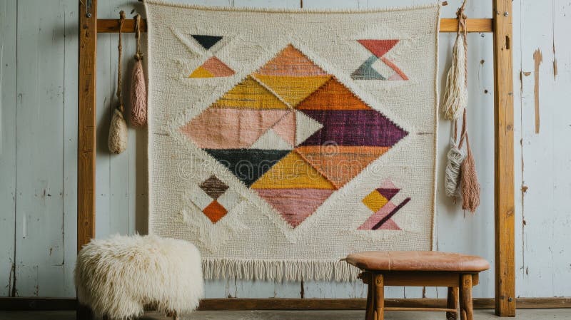 Abstract Textile Wall Hanging Design Stock Photo - Image of tapestry ...