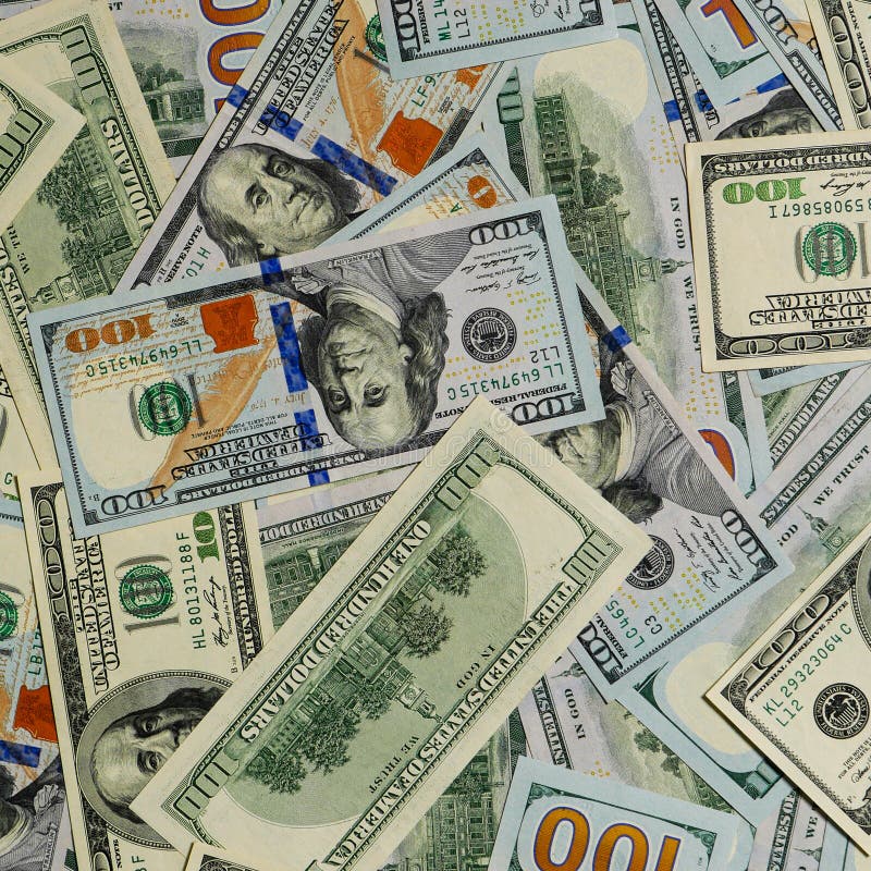 Abstract Texture of 100 Dollar New Bills. Stock Image - Image of growth ...