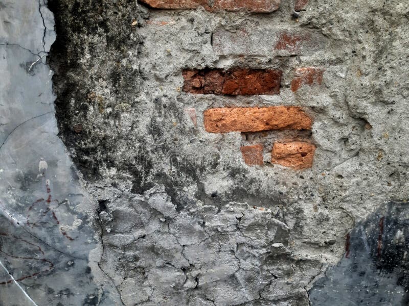 Abstract Texture Background of Crumbling Old Red Brick Wall Stock Image ...