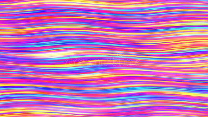 Iridescent Rainbow Light Stream Lines Curved Wave Gradient Flow ...