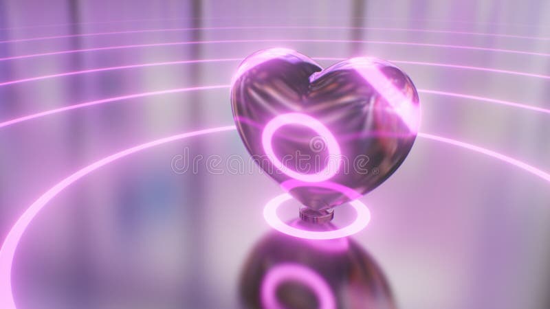 Beautiful Metallic Pink Heart Shape Pulsing Beating Glow Neon Lights ...