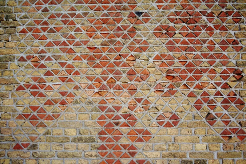 Abstract Texture Background of Old Triangle Brick Wall Stock Image ...