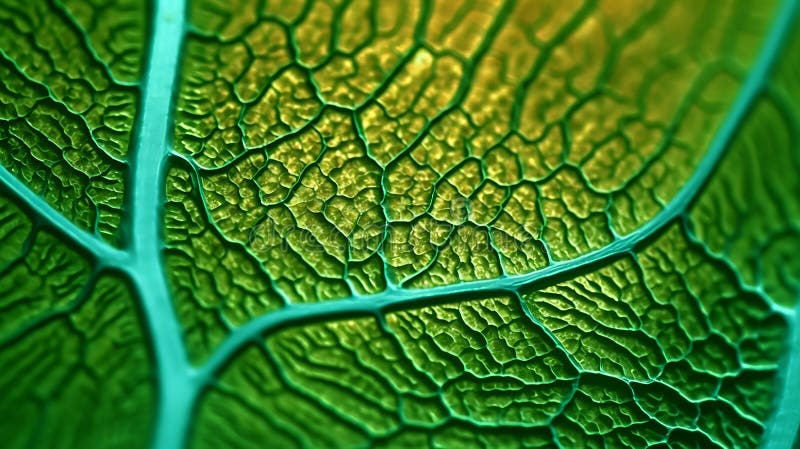 Abstract Texture Botanical Green Background with Leaf Plant Cells Close ...