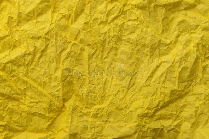 Abstract Texture of Bright Yellow Worn Crumpled Paper, Background for ...
