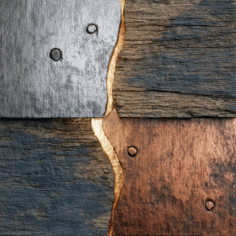 Texture of Brushed Titanium and Organic Wood Material in High Contrast ...