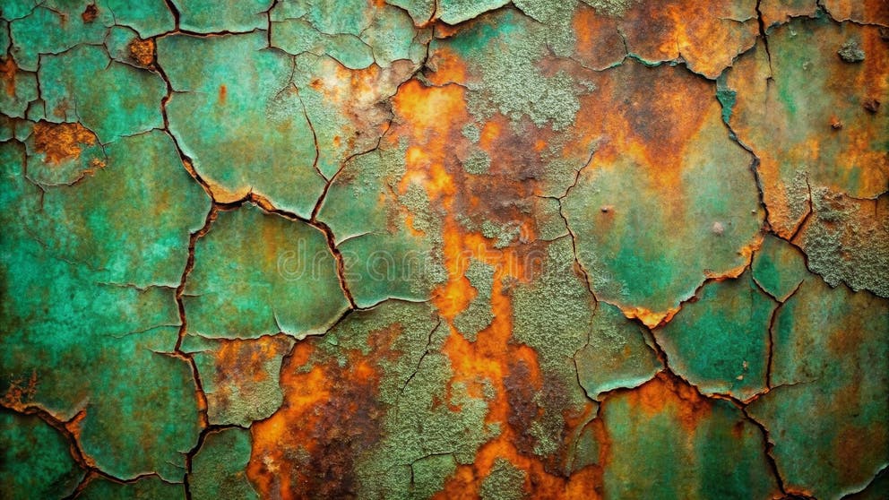 Abstract Texture of Cracked and Oxidized Painted Metal Surface with ...