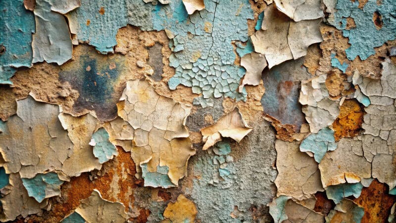 Abstract Texture of Cracked and Peeling Paint in Earthy Tones ...