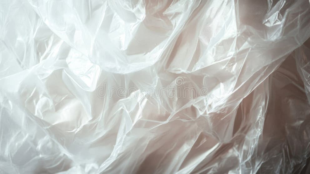 Abstract Texture of Crinkled Transparent Plastic Sheeting Stock ...