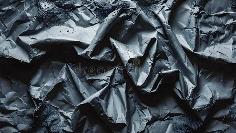 Abstract Texture of a Crumpled, Black Paper Surface. Stock Photo ...