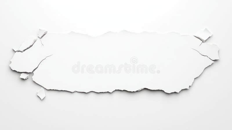 Abstract Texture: Crumpled Torn White Paper Strip on Plain Background ...