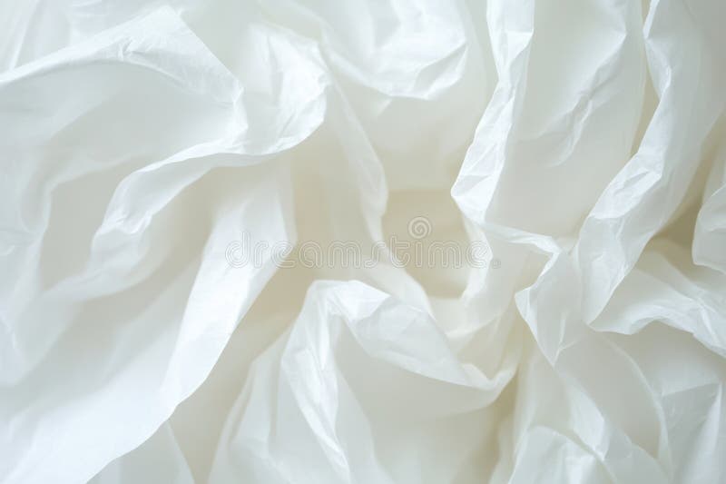 Abstract Texture of Crumpled Translucent White Fabric with Soft ...