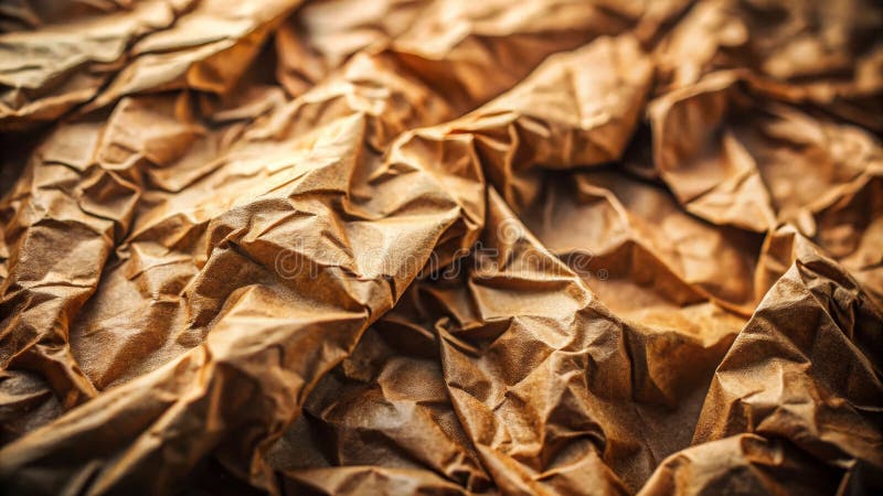 Abstract Texture of Deep Brown Crumpled Paper Background. Generative AI ...