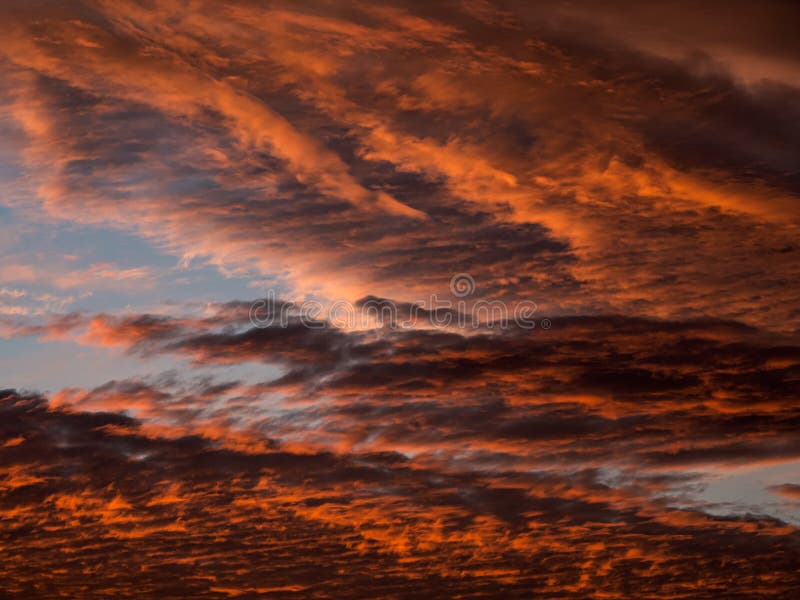 Abstract Texture of a Dramatic Red Sky with Clouds Stock Photo - Image ...