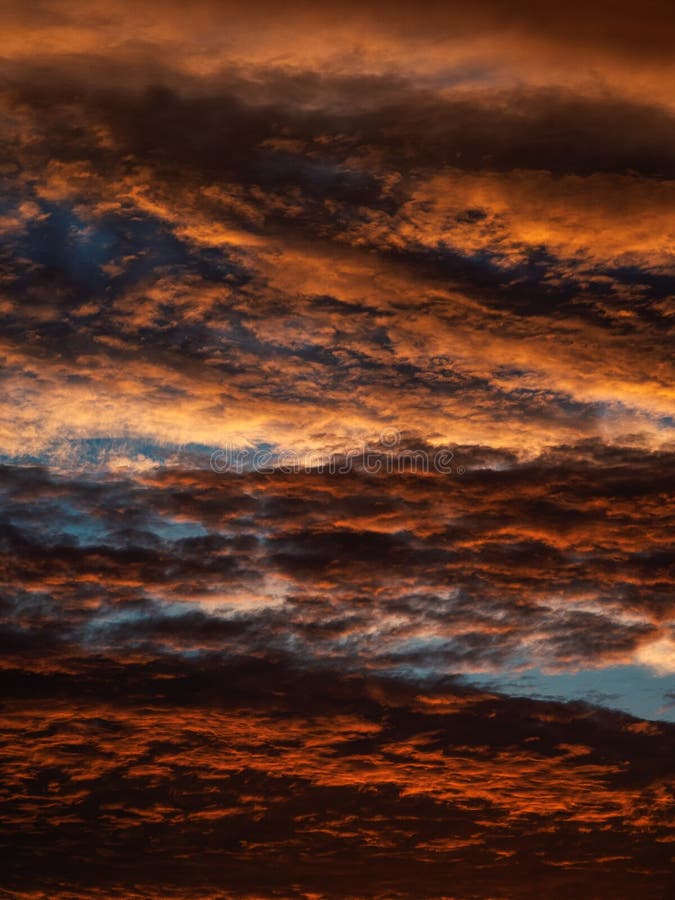 Abstract Texture of a Dramatic Red Sky with Clouds Stock Photo - Image ...