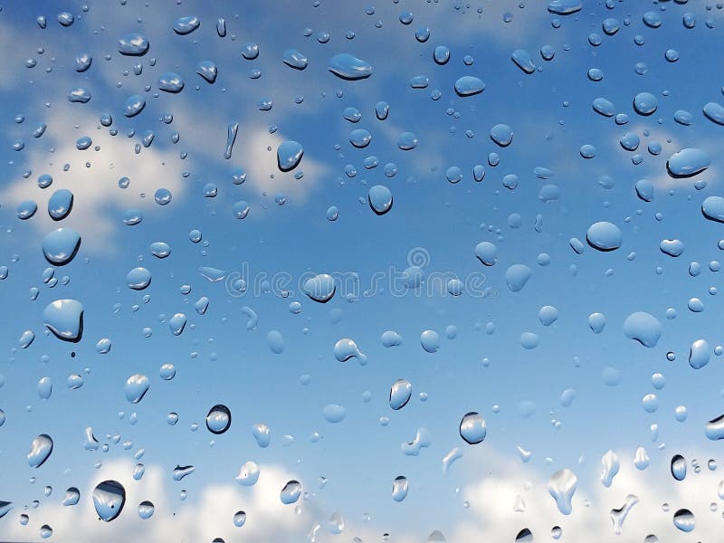 Abstract Texture of Drops of Rain on a Window Glass. Clean Background ...