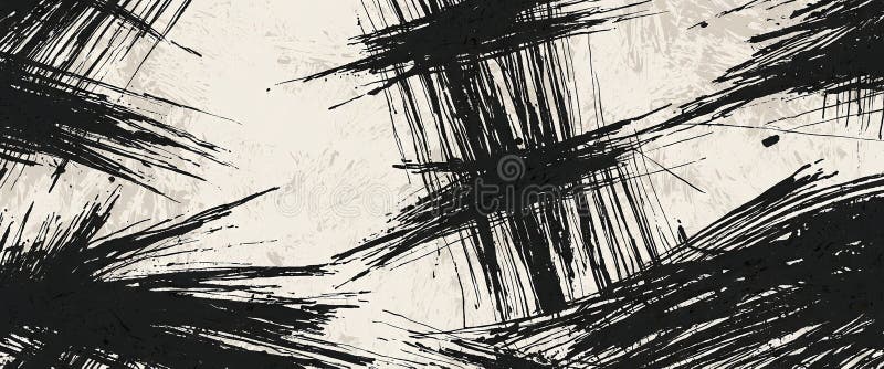 Abstract Texture with Dry Brush Strokes and Scribbled Grunge Motif ...