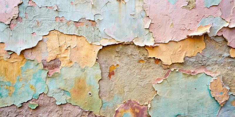 Abstract Texture of Flaking Paint on Weathered Wall. Generative AI ...