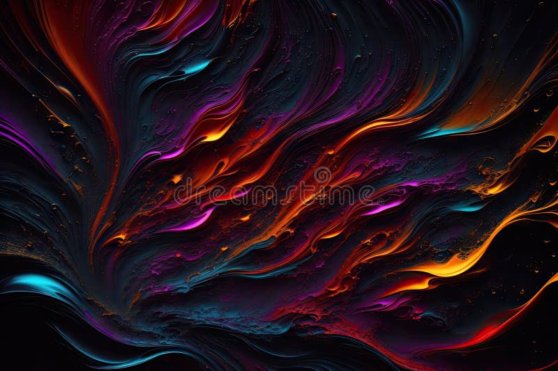 Abstract Texture of Flow Multi Vibrant Vivid Liquid Colors. Digital Art ...