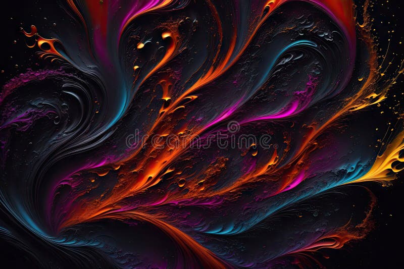 Abstract Texture of Flow Multi Vibrant Vivid Liquid Colors. Digital Art ...