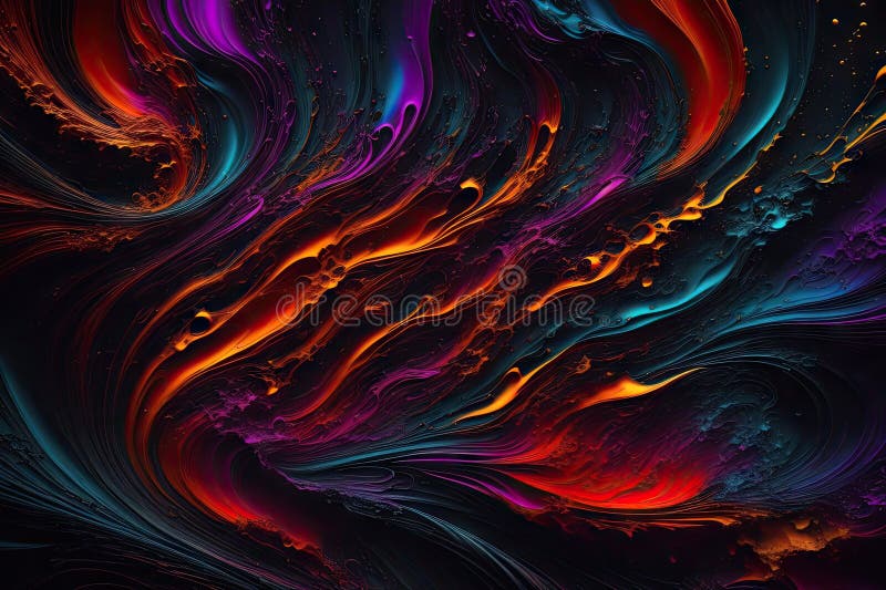 Abstract Texture of Flow Multi Vibrant Vivid Liquid Colors. Digital Art ...