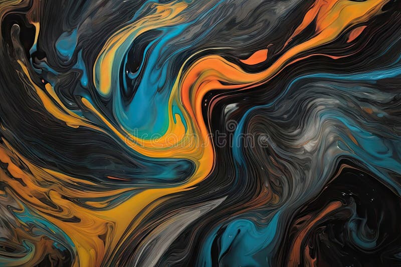 Abstract Texture of Flow Multi Vibrant Vivid Liquid Colors. Digital Art ...