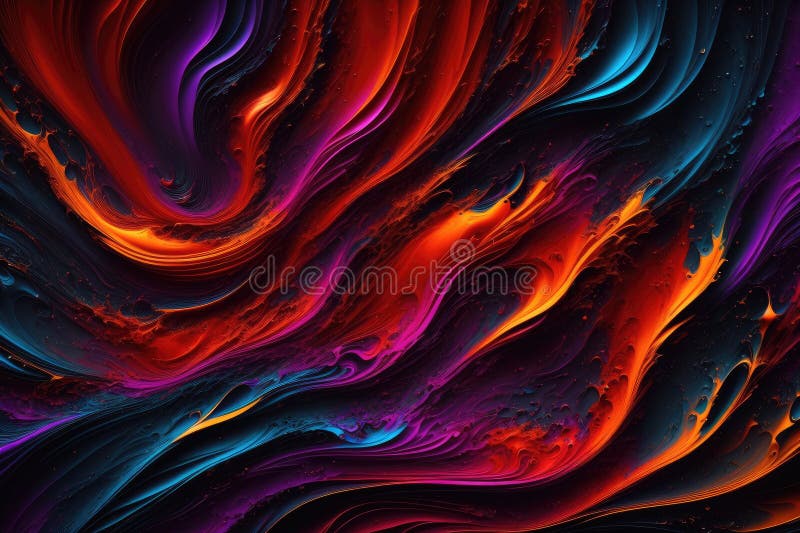 Abstract Texture of Flow Multi Vibrant Vivid Liquid Colors. Digital Art ...