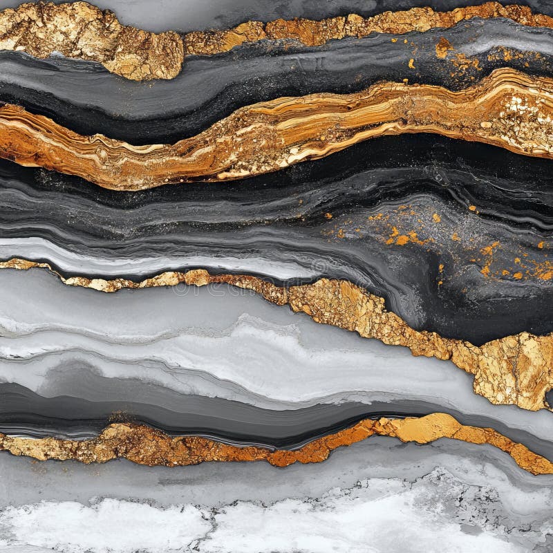 The Abstract Texture of Gold Crackle is Set Against Grey and Black ...