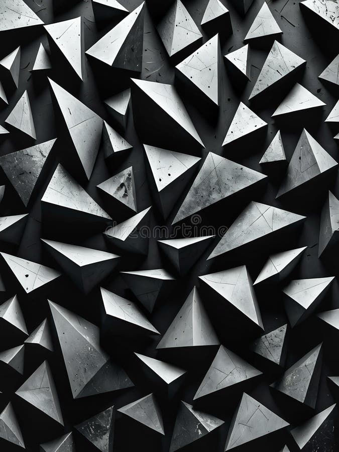 Abstract Texture of Grey Triangles Metallic Surface for Background ...