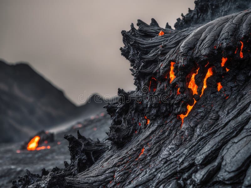 Abstract Texture of Hot Lava and Volcanic Rock. Stock Photo - Image of ...