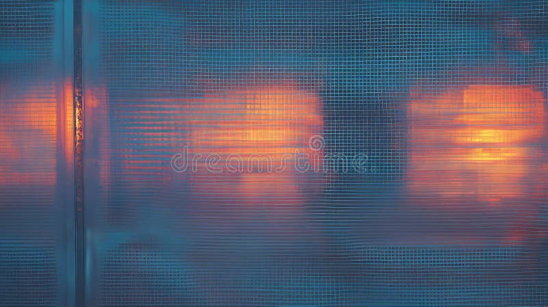 Abstract Texture of Metal Mesh Wall with Vibrant Colored Light Patterns ...