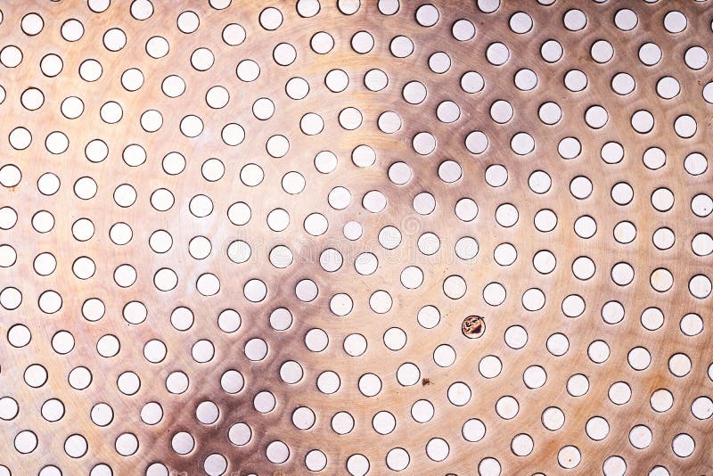 Abstract Texture of the Metal Surface of the Bottom of the Pan. Rivets ...