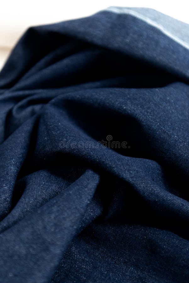 Abstract Texture of Natural Dark Blue Color Denim Fabric. Stock Photo ...