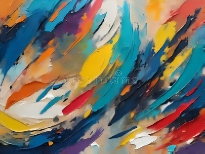 Abstract Texture Oil Paint Colorful Rough Brush Strokes Stock ...