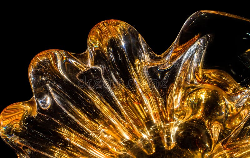 Abstract Texture of Orange Glass on a Black Background. Stock Photo ...