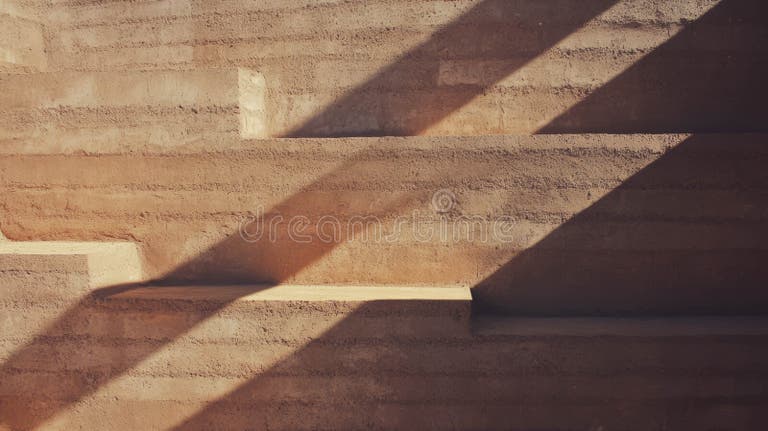 Abstract Texture of Rammed Earth Clay Wall with Distinct Lines and ...