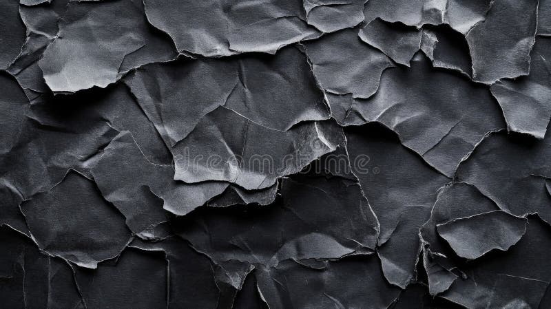 Abstract Texture of Ripped and Crumpled Black Paper Stock Illustration ...
