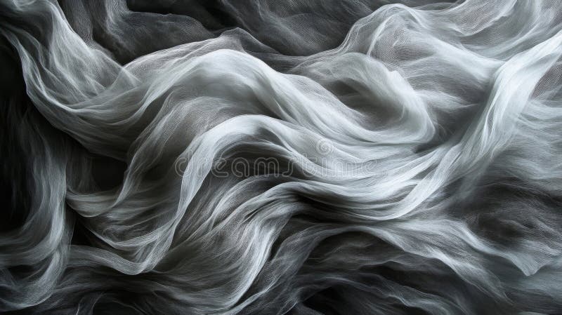 Abstract Texture of Sheer Fabric in Black and White Stock Illustration ...