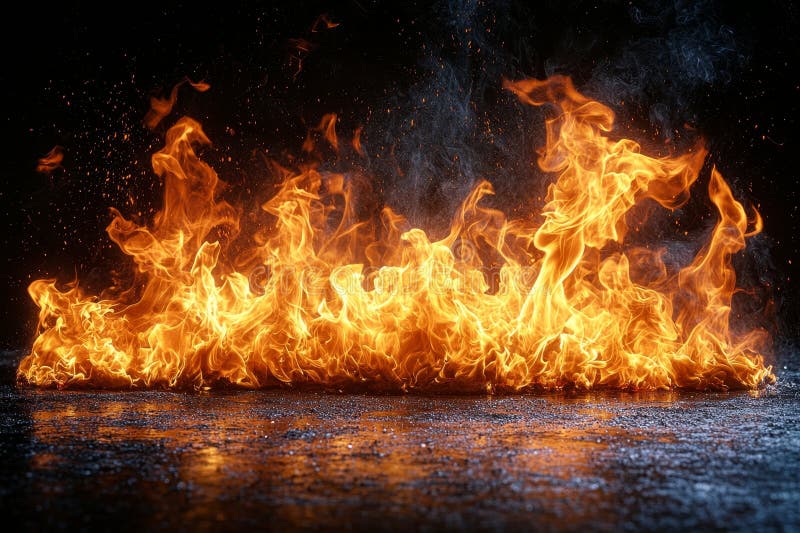Abstract Texture Showcasing Fire Flame Motion. Background Features ...