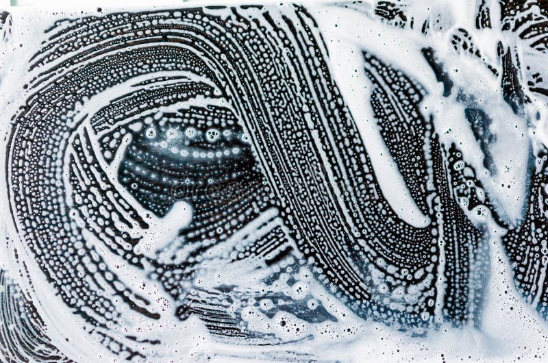 Abstract Texture with Soap Foam Pattern on Glass Stock Image - Image of ...