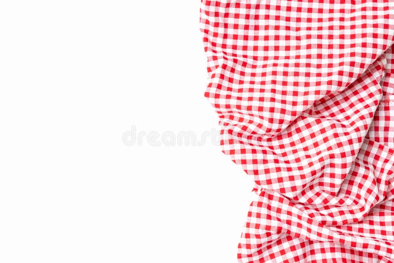 Abstract Texture Top View Fabric Red and White Checkered Isolated on a ...