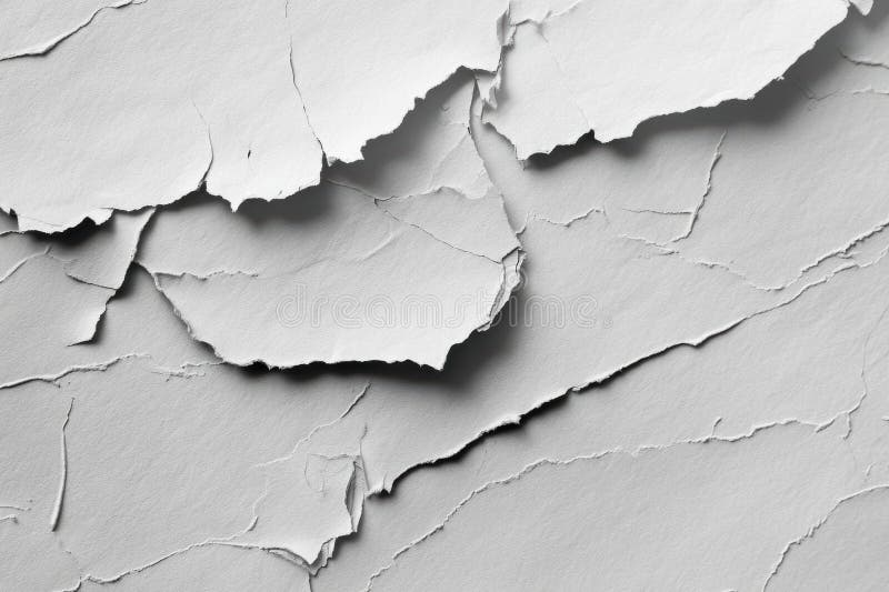 Abstract Texture, Torn White Paper Layers with Cracks Stock Image ...