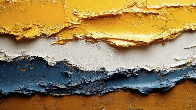 Abstract Texture with Undulating Strokes of Acrylic Paint Close-up ...
