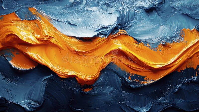 Abstract Texture with Undulating Strokes of Acrylic Paint Close-up ...