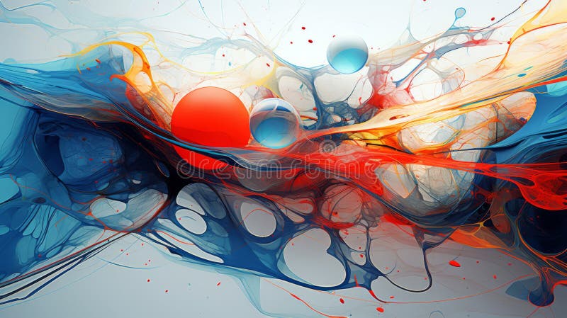 Abstract Texture Wallpaper with Dynamic Paint Splashes on White ...