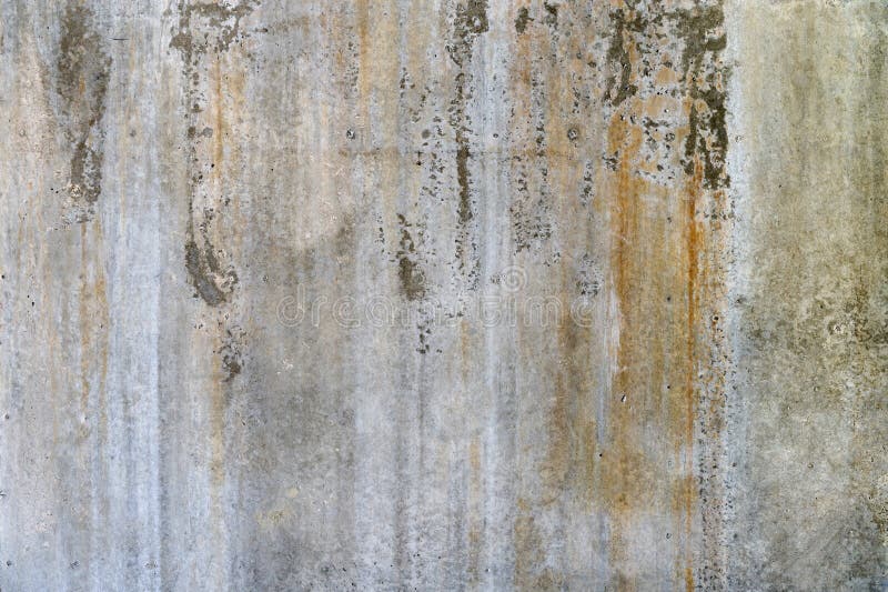 Abstract Texture of Weathered Concrete with Rust Stains and Vertical ...