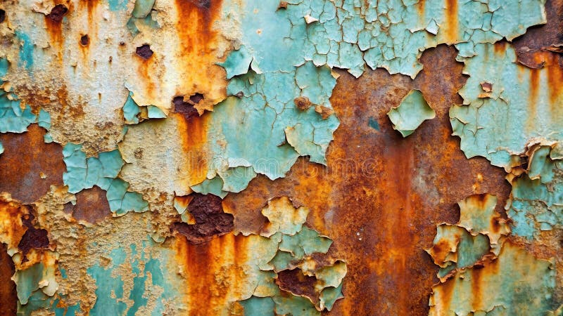 Abstract Texture of Weathered Metal with Flaking Paint and Rust ...