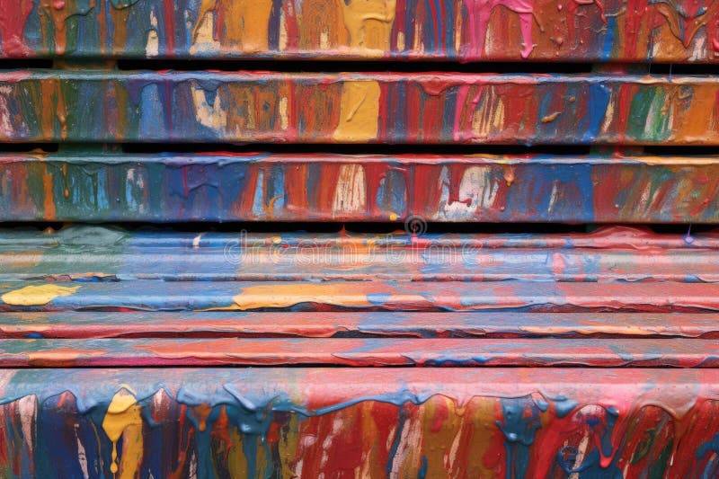 Abstract Texture of Wet Paint Streaks on Bench Stock Illustration ...