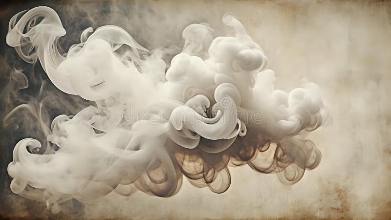 Abstract Texture of White Smoke Elegantly Swirling Against a Vintage ...